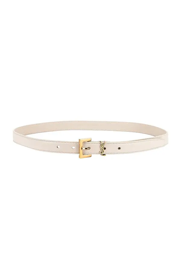 Saint Laurent Cassandre Belt - Crema Soft