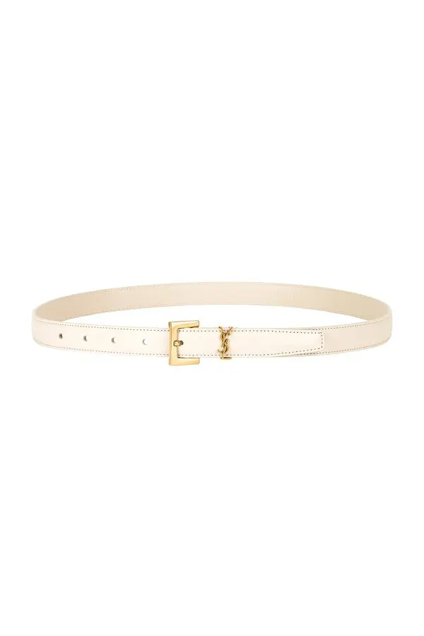Saint Laurent Cassandre Belt - Crema Soft