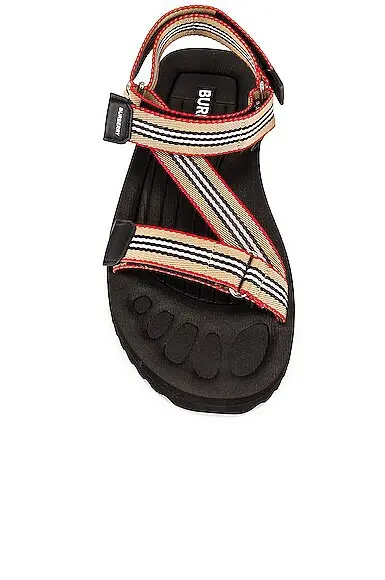 Burberry Patterson Webbing Sandal In Neutral,Stripes In  display picture 3