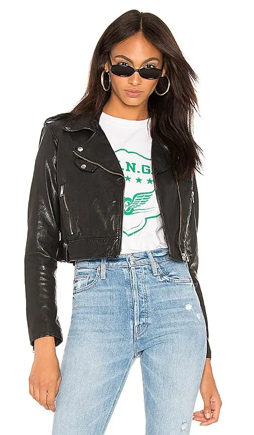 LAMARQUE Ciara Leather Biker Jacket - Black
