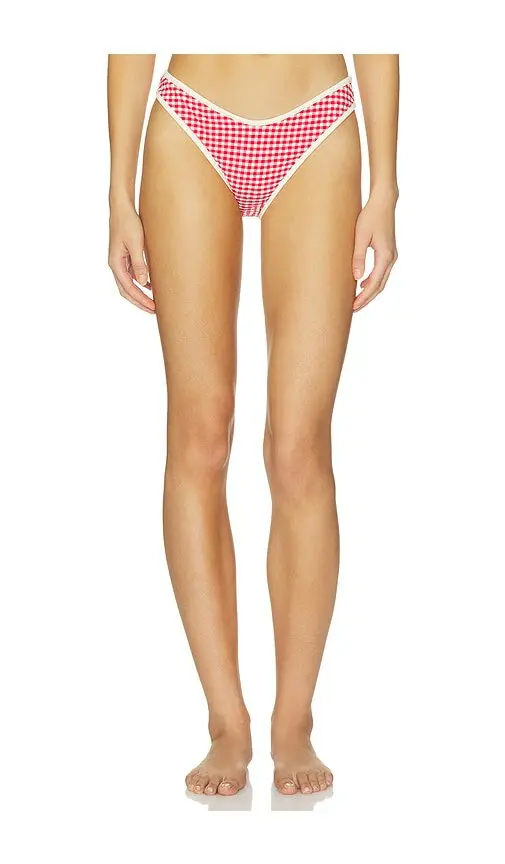 MONTCE Lulu Bikini Bottom - Red Micro Gingham