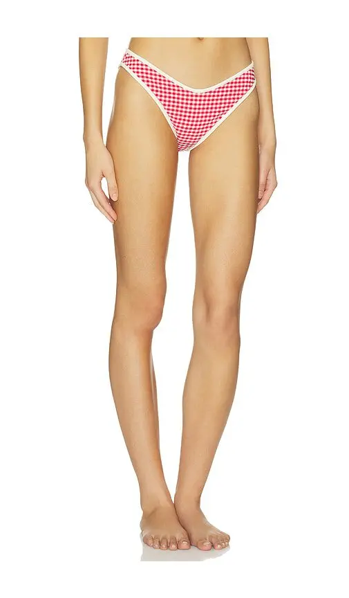 MONTCE Lulu Bikini Bottom - Red Micro Gingham