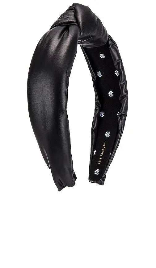 Lele Sadoughi Black Faux Leather Knotted Headband Lele Sadoughi Faux Leather Knotted Headband | Anthropologie main image 3
