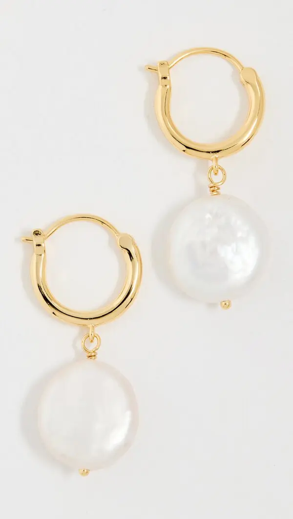 Gorjana Reese Pearl Huggie Earrings