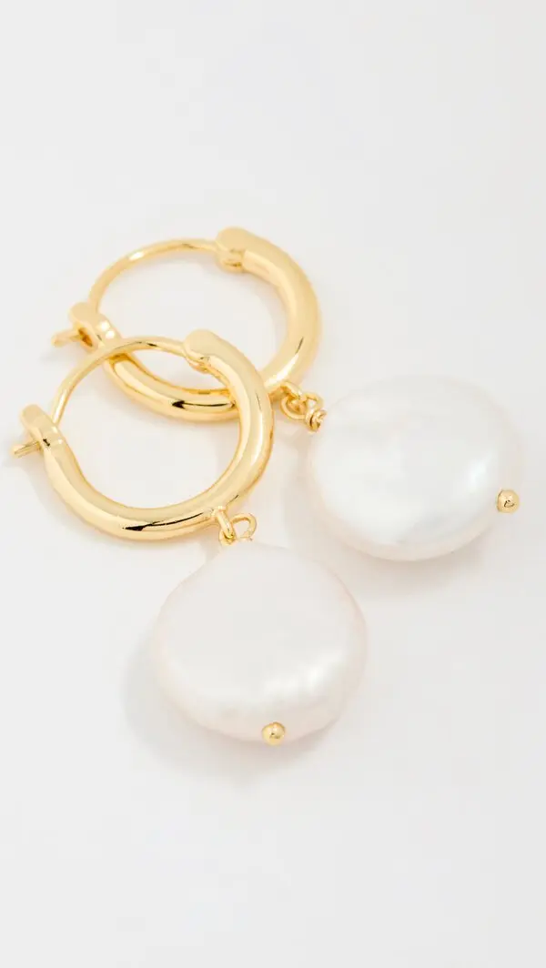 Gorjana Reese Pearl Huggie Earrings