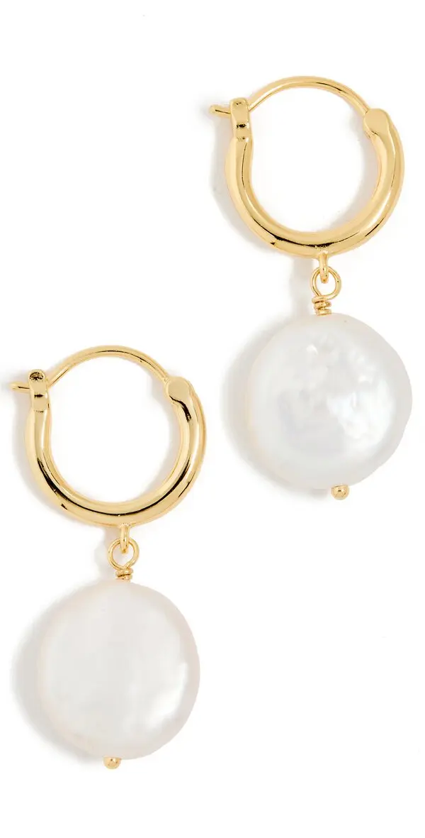 Gorjana Reese Pearl Huggie Earrings - One-color