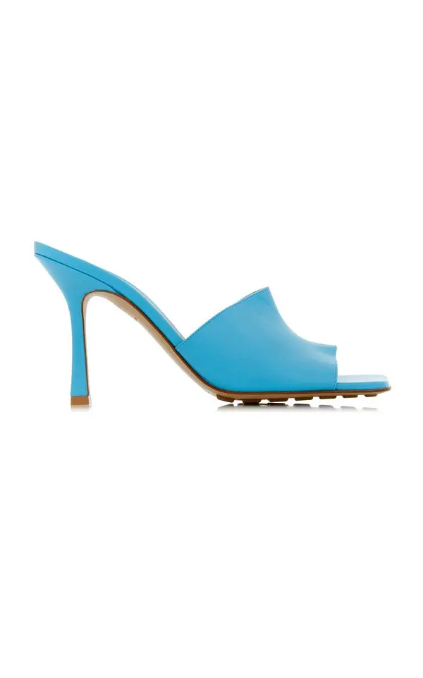 Bottega Veneta Stretch Leather Slide Sandals - Blue