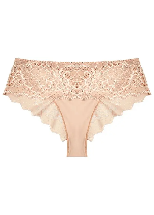 Simone Perele Caresse Blush Lace Briefs - Nude