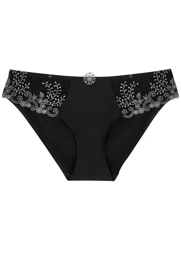 Simone Perele Delice Lace-trimmed Briefs - Black