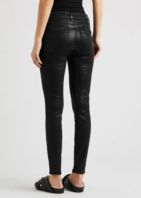 Paige Hoxton Ankle Coated Skinny Jeans - Black