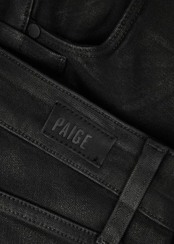 Paige Hoxton Ankle Coated Skinny Jeans - Black