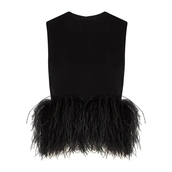 16Arlington Dickinson Feather-trimmed Top