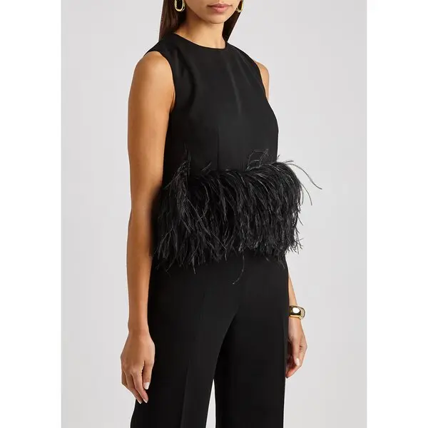 16Arlington Dickinson Feather-trimmed Top