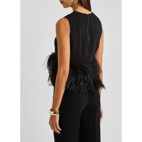 16Arlington Dickinson Feather-trimmed Top