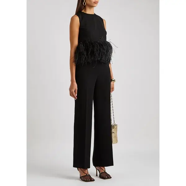 16Arlington Dickinson Feather-trimmed Top