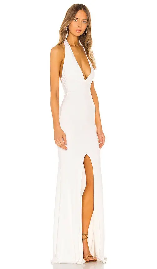 NOOKIE X Illegal Halter Gown - White