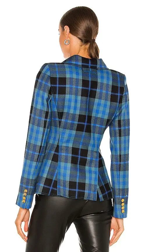 Smythe Patch Pocket Duchess Blazer - Blue Tartan & Black