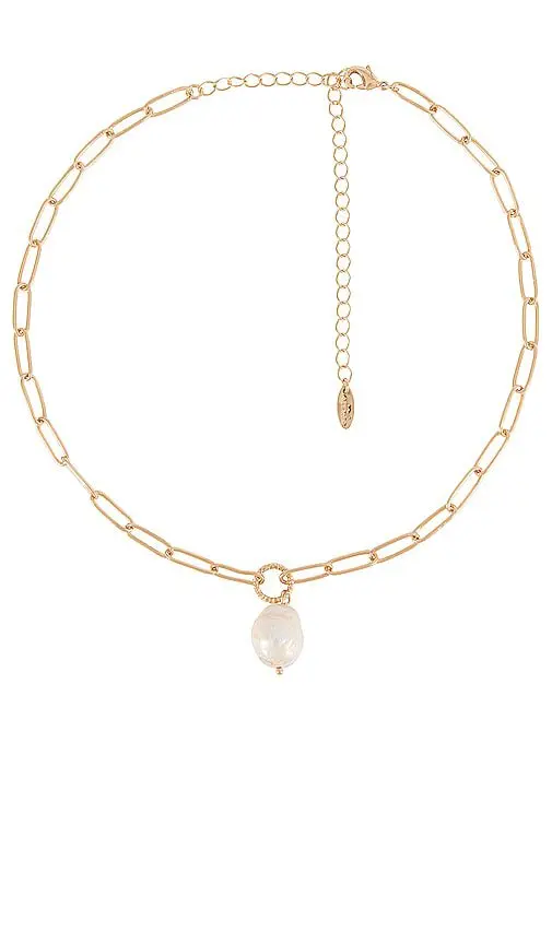 Ettika Pearl Pendant Necklace - Gold