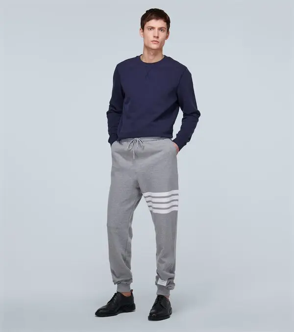 Thom Browne 4-bar Cotton Sweatpants - Grey