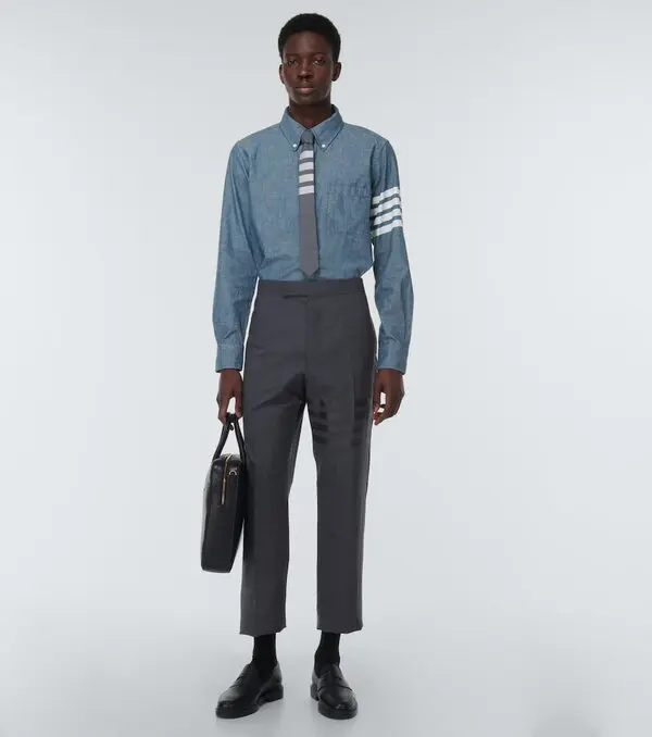 Thom Browne 4-bar Chambray Shirt - Blue