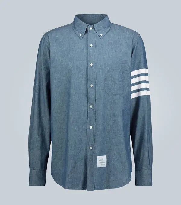 Thom Browne 4-bar Chambray Shirt - Blue