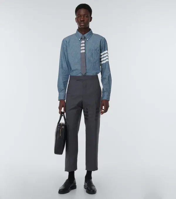 Thom Browne 4-bar Chambray Shirt - Blue
