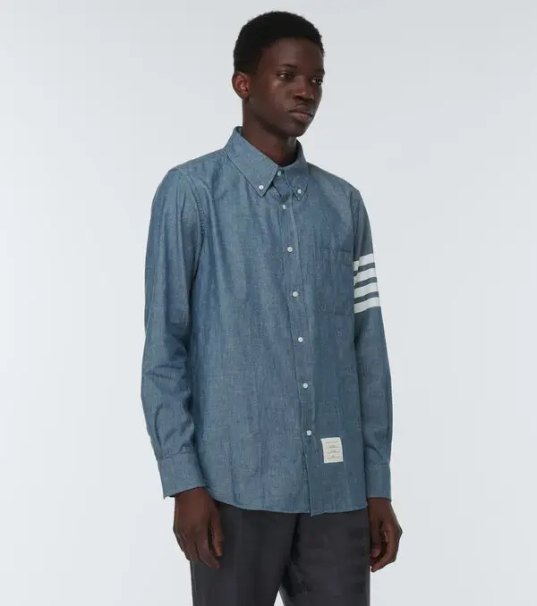 Thom Browne 4-bar Chambray Shirt - Blue