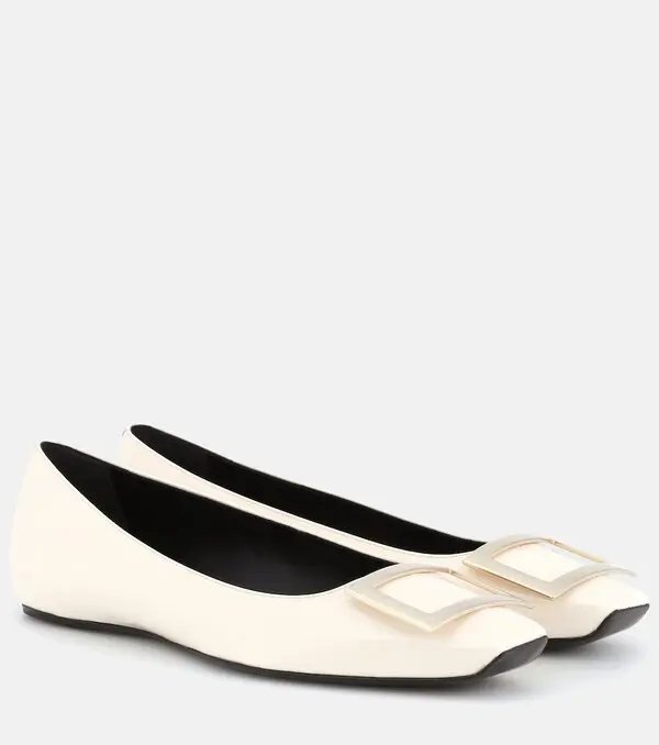 ROGER VIVIER Trompette Ballet Flats - White