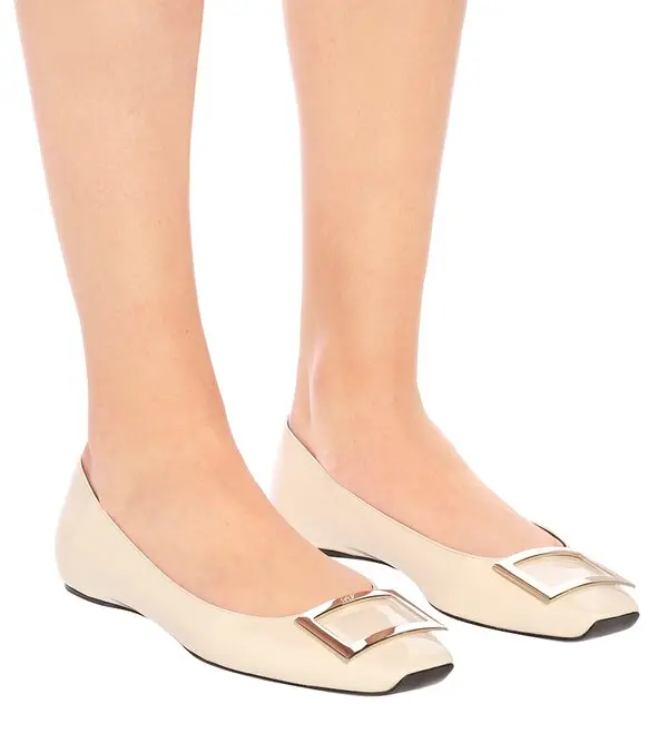 ROGER VIVIER Trompette Ballet Flats - White