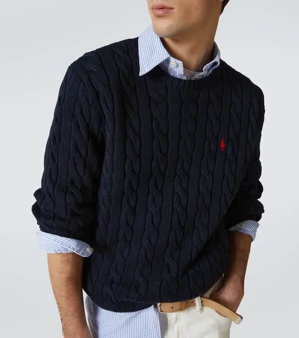 Polo Ralph Lauren 100% Cotton Quarter Zip Sweater - Blue