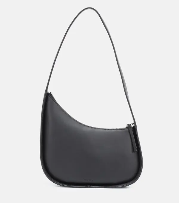 THE ROW Half Moon Leather Shoulder Bag - Black