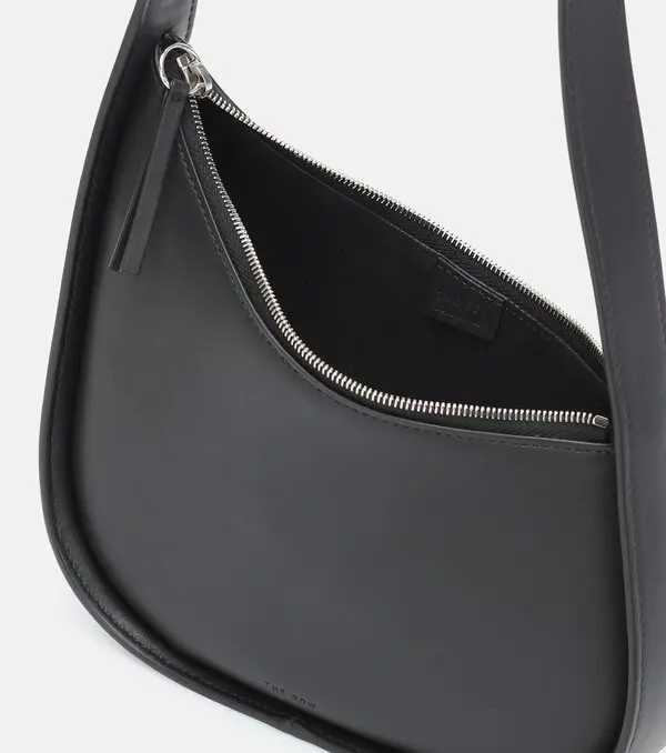 THE ROW Half Moon Leather Shoulder Bag - Black