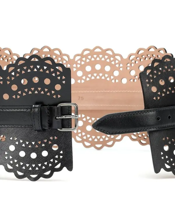 Alaïa Leather Corset Belt - Black