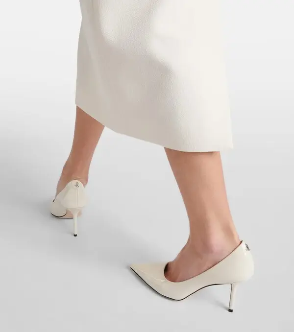 JIMMY CHOO Love 85 Leather Pumps - White