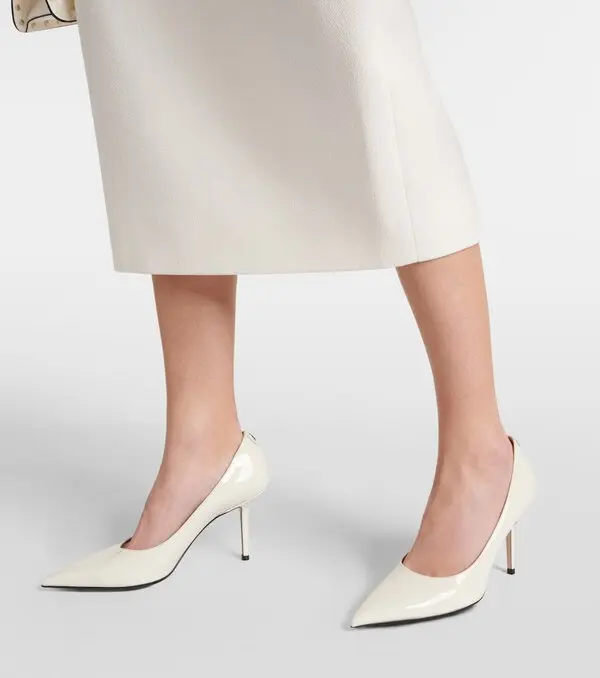 JIMMY CHOO Love 85 Leather Pumps - White