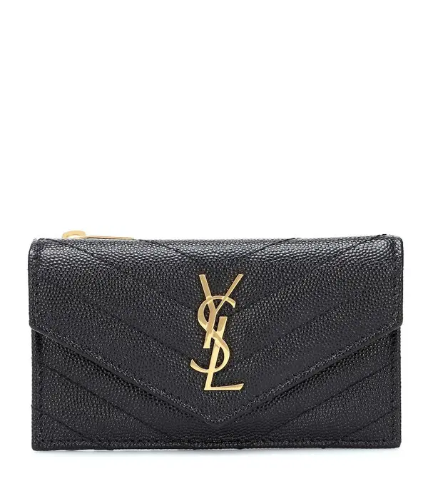Saint Laurent Envelope Small Leather Wallet - Black