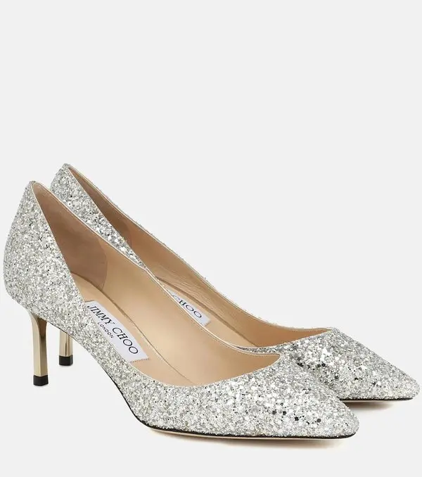 JIMMY CHOO Romy 60 Glitter Pumps - Metallic