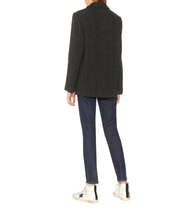 MARANT ETOILE Charly Herringbone Wool Jacket - Black