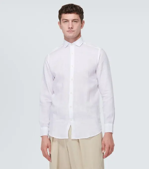 Frescobol Carioca Antonio Long-sleeved Linen Shirt