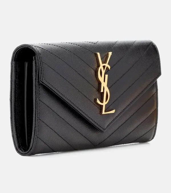 Saint Laurent Monogram Large Leather Wallet - Black