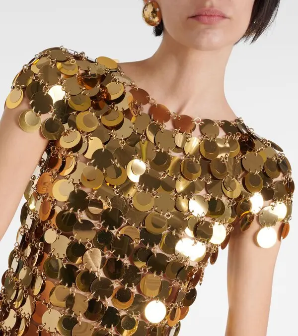 Rabanne Embellished Top - Gold