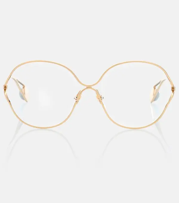Gucci Plated Round Frame Glasses - Gold