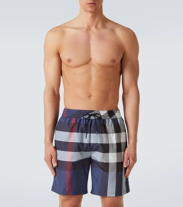 Burberry Large Check-printed Swim Shorts