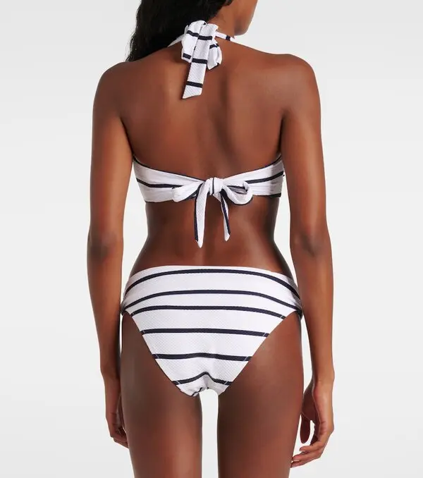 Heidi Klein Core Striped Bikini Top - White