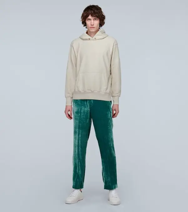 LES TIEN Cropped Hooded Sweatshirt - Neutrals