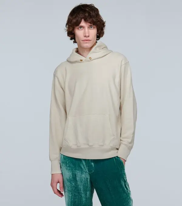 LES TIEN Cropped Hooded Sweatshirt - Neutrals