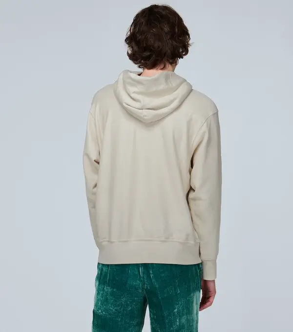 LES TIEN Cropped Hooded Sweatshirt - Neutrals