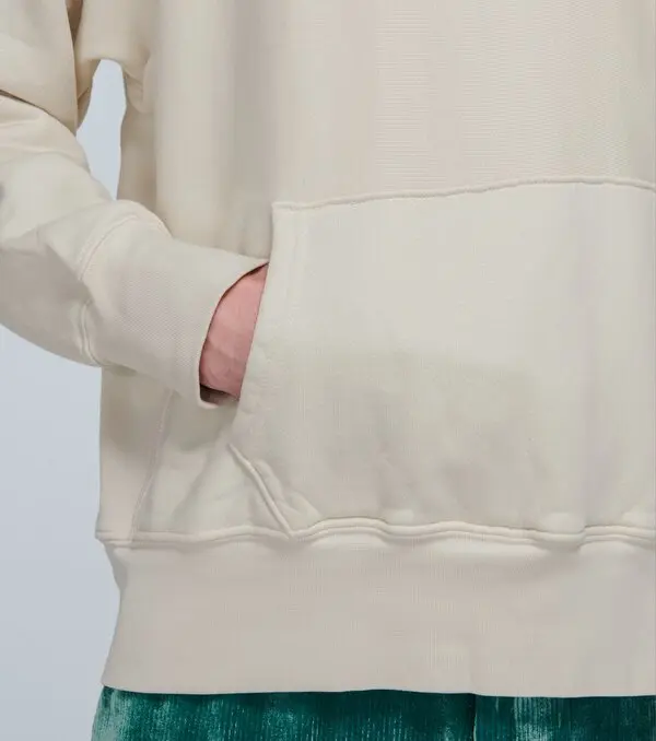 LES TIEN Cropped Hooded Sweatshirt - Neutrals