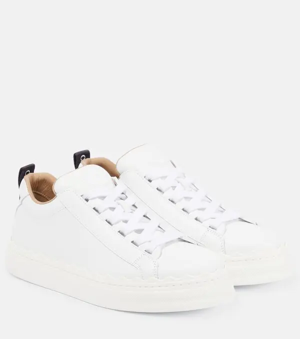 Chloé Lauren Leather Sneakers - White