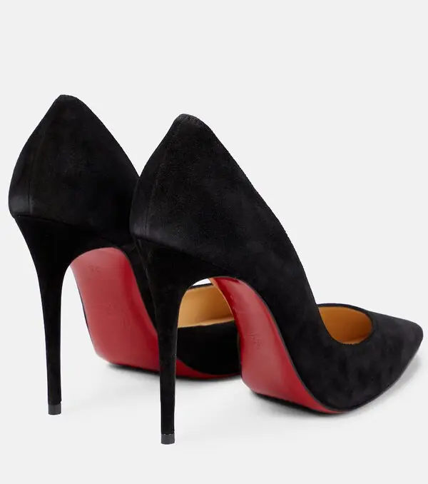 CHRISTIAN LOUBOUTIN Iriza 100 Suede Pumps - Black